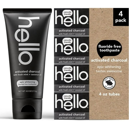 hello Activated Charcoal Epic Teeth Whitening Fluoride Free Toothpaste ...