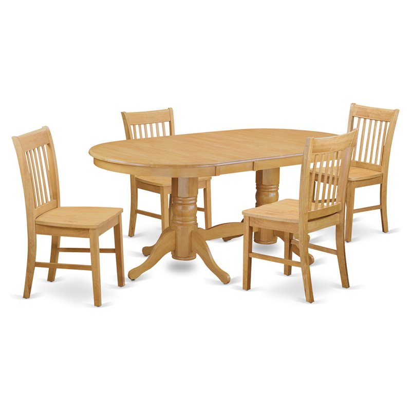 Atlin Designs 5-piece Wood Kitchen Table Set in Oak - Walmart.com
