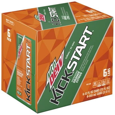 Mountain Dew Kickstart Energy Drink, Orange Citrus Flavor, 16 fl oz Can ...