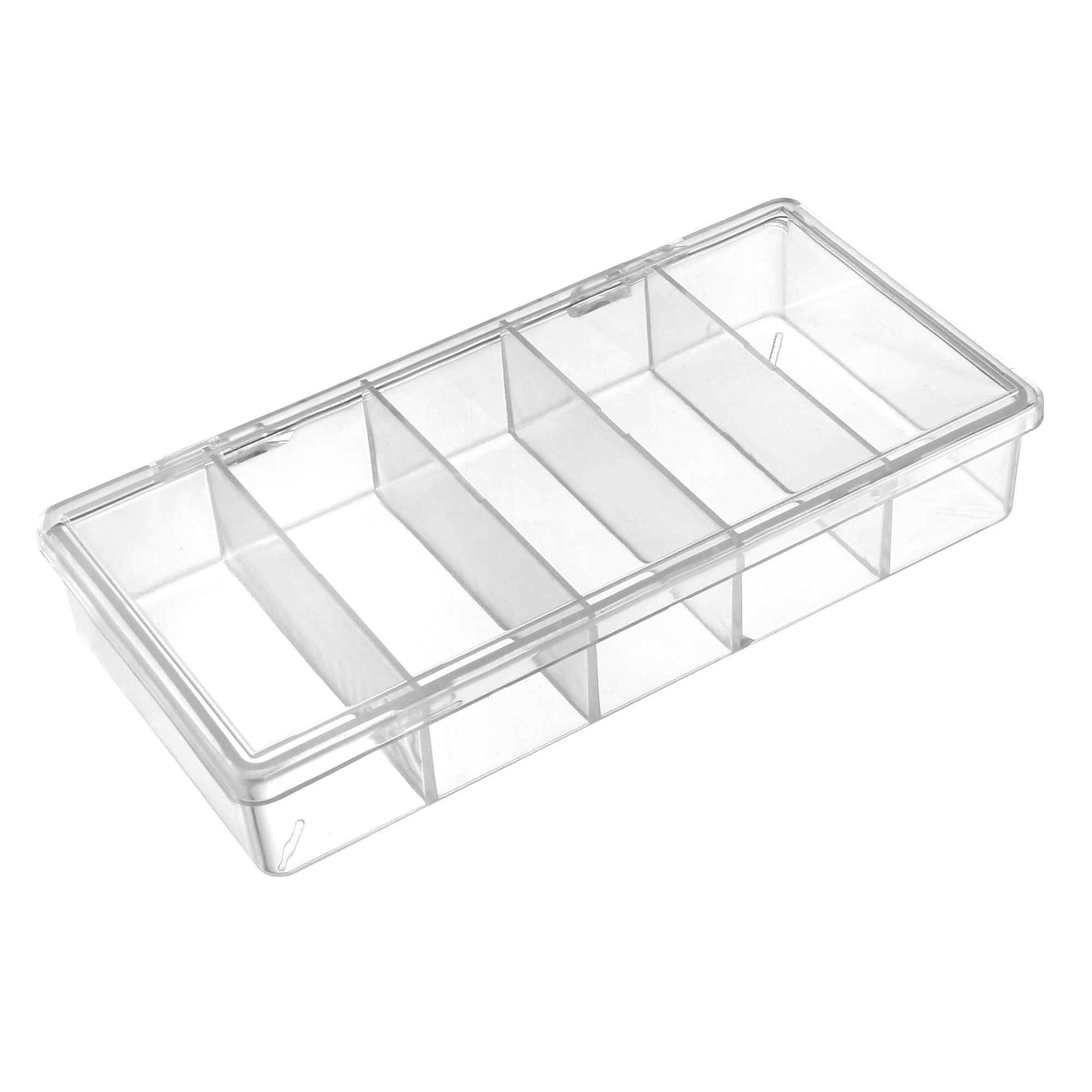 Component Storage Box PS Fixed 5 Grids Clear White 175x85x34mm ...