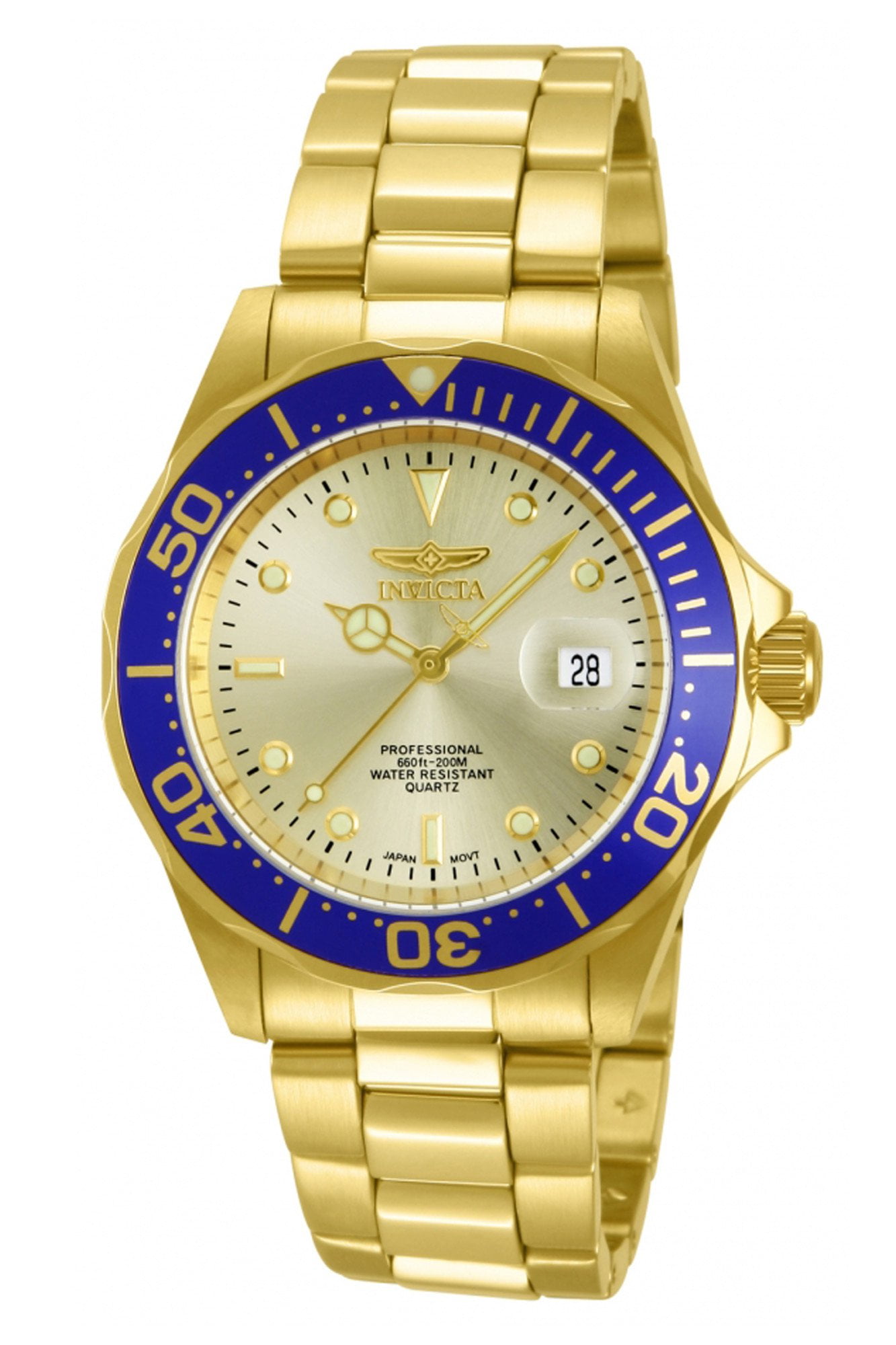 Invicta Men's Pro Diver 14124 Gold Stainless-Steel Plated Japanese ...