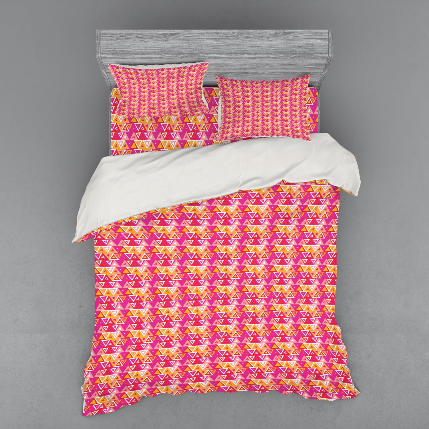 Geometric Duvet Cover Set, Abstract Triangles Pattern with Modern ...