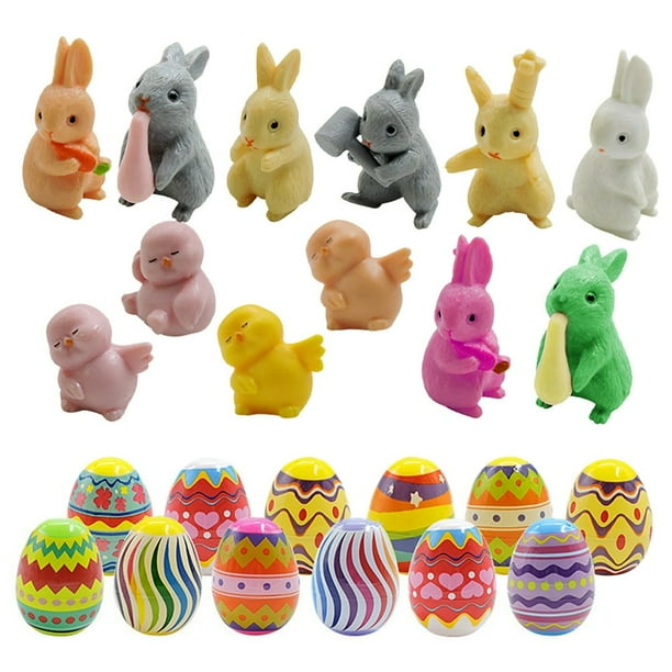 Miniature Rabbit Figurines Toys Easter Eggs Gacha Plastic Home ...