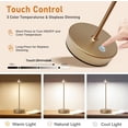 Rechargeable Cordless Table Lamp, 6000mAh Battery LED Desk Light with ...