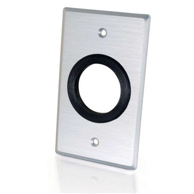Single Gang 1.5in Grommet Wall Plate - Brushed Aluminum - Walmart.com