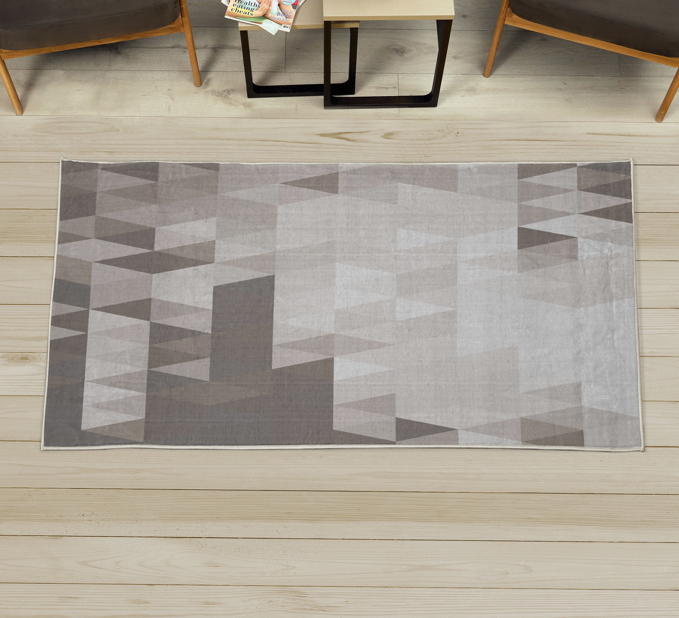 Geometric Decorative Rug, Triangle Mosaic Shapes Patterns with Abstract ...