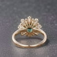 Classic 2Ct Round Cut Simulated Emerald Engagement Band Ring In 14K ...
