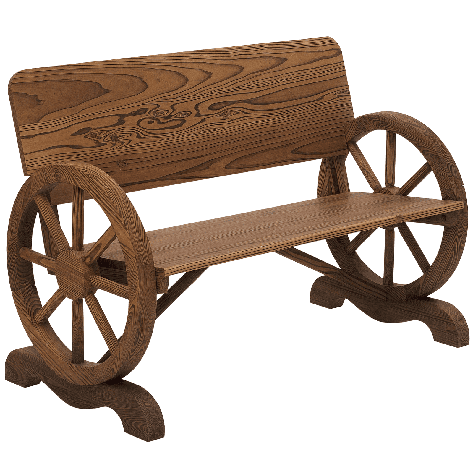 Click here for Outsunny Wooden Wagon Wheel Bench Rustic Design 2... prices