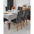 Chair Covers Set of 4, Pastoral Watercolor Garden Flower Removable ...