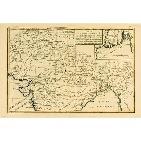 Posterazzi DPI1859944LARGE Map of Northern India Circa.1760 From Atlas ...