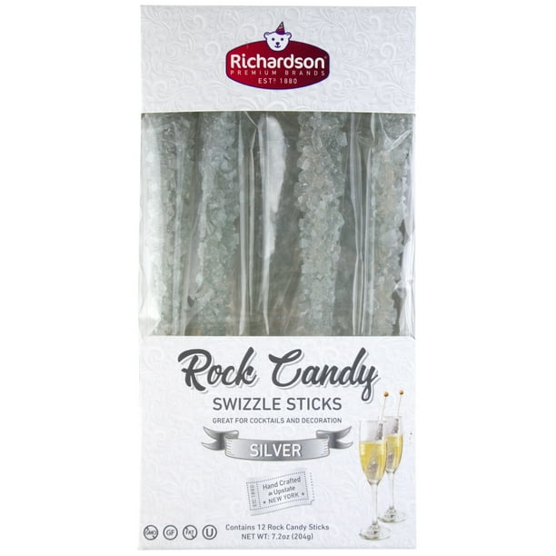 Roses Brands Silver Rock Candy Swizzle Sticks 12 piece box - Walmart.com