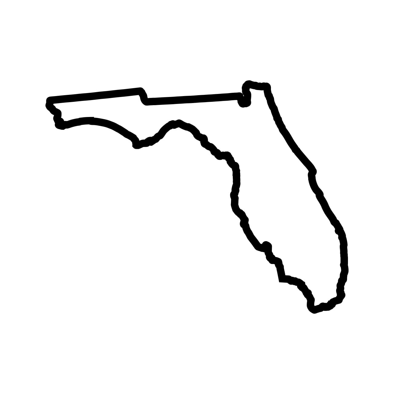 Florida Outline Sticker Decal Die Cut - Self Adhesive Vinyl ...