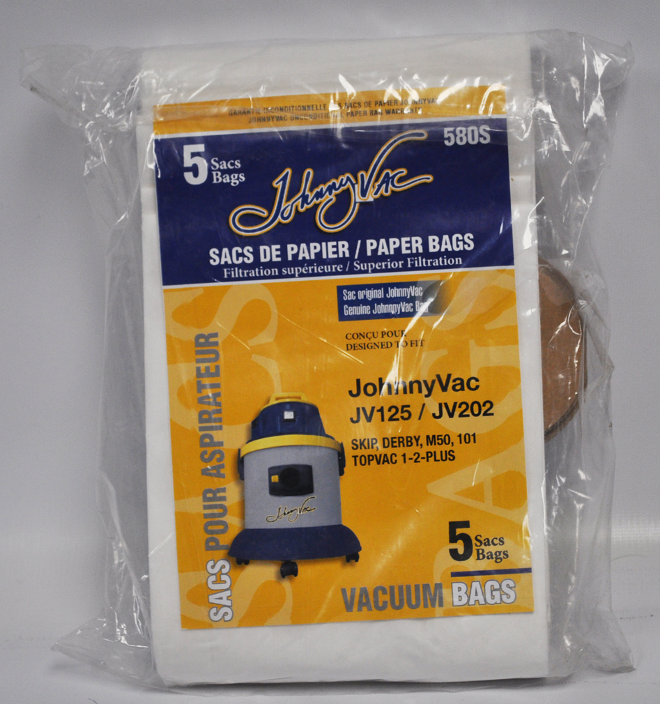 Johnny Vac JV125 and JV202 Vacuum Bags 5 Pack 580S - Walmart.com