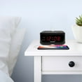 SHARP Digital Alarm Clock, Midnight Black, USB Charge Port, Red LED ...