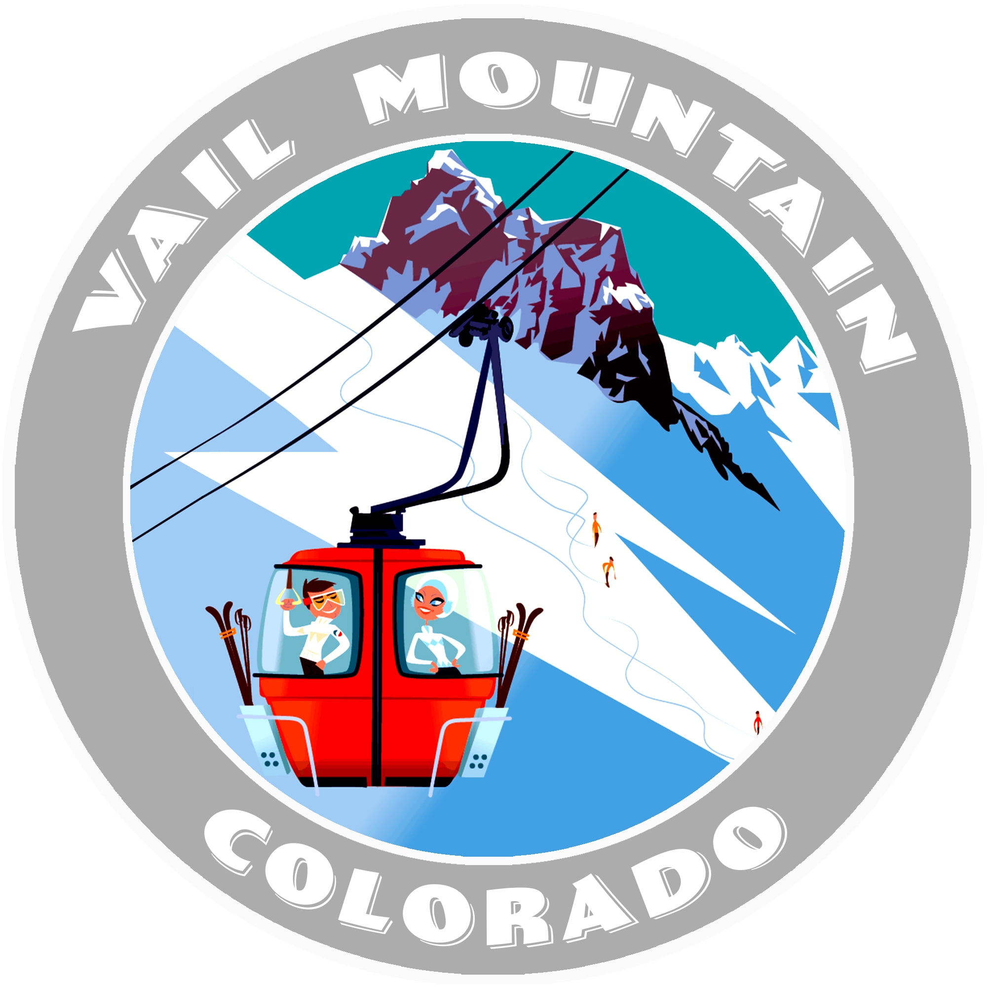Vail Mountain, Colorado Ski Lift Decorative Car Truck Decal Window ...