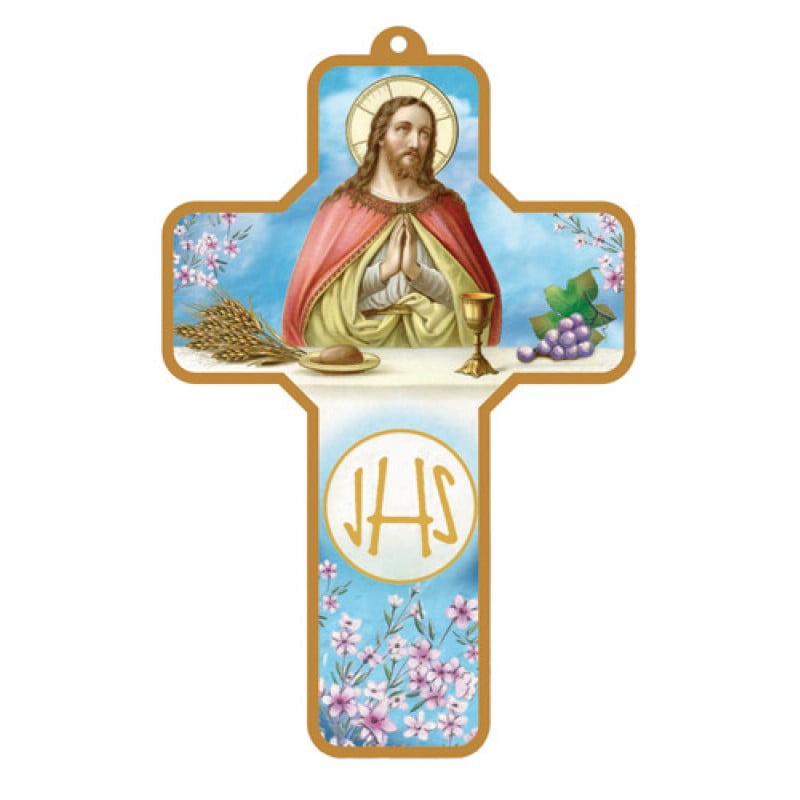 Picture Cross on Wood - Jesus at the Altar First Communion 6 inch ...
