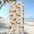 1Pc cute cartoon dachshund style soft towel, suitable for beach, cute ...