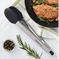 Farberware 11 Inch Silicone Tip Locking Food Tongs In Black And