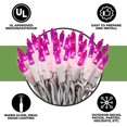 612 Vermont 100 Pink Christmas Lights, White Wire String, UL Approved ...