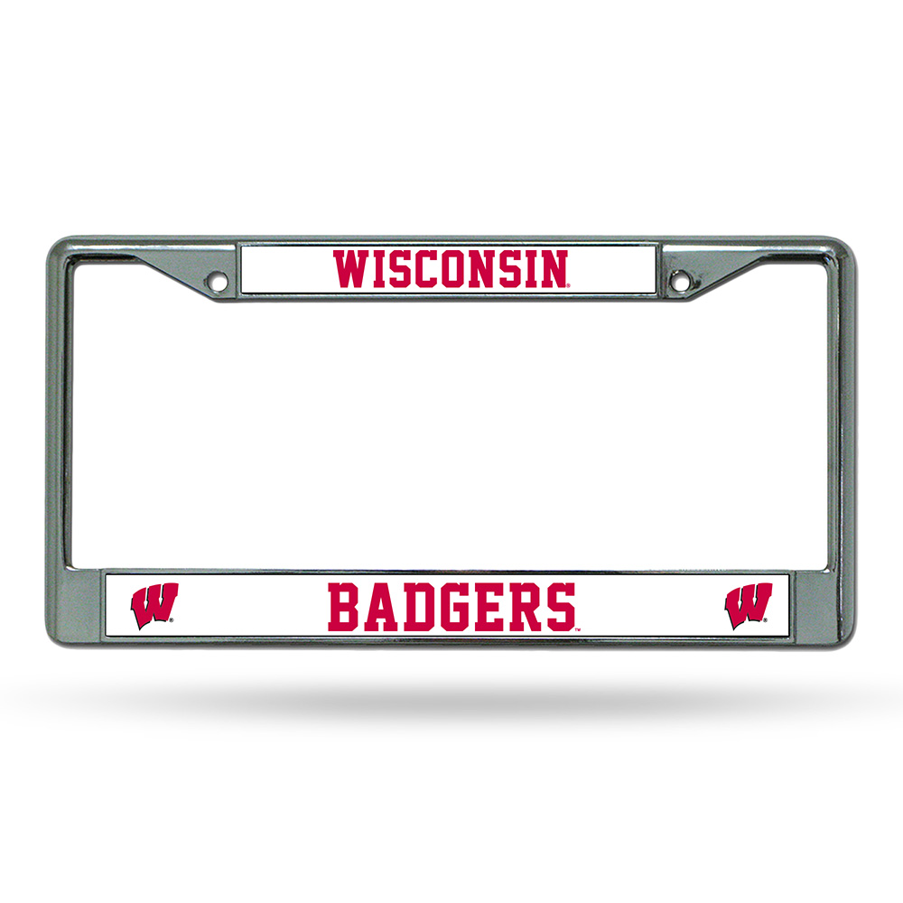Wisconsin Badgers NCAA Chrome License Plate Frame - Walmart.com