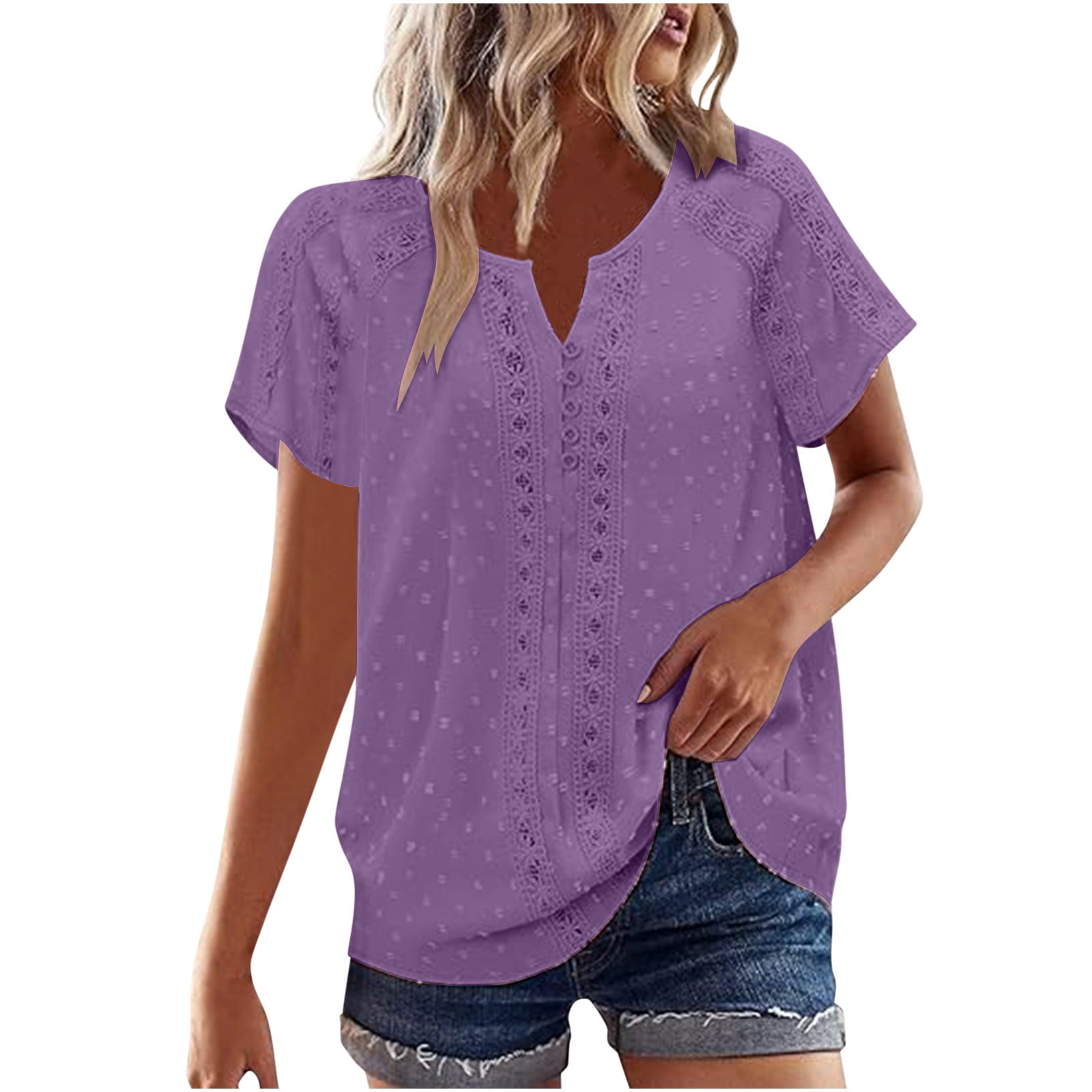 Click here for Breaise Women Summer Shirts Short Sleeve V Neck To... prices