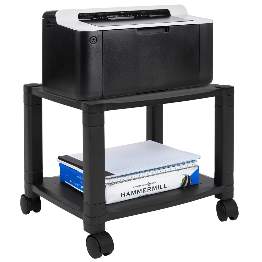 Mount-It! Height Adjustable Printer Stand with Swivel Wheels | 2 Tier ...