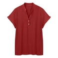 Elegant Courtly Lattice Neck Short Sleeve Loose Button Down Blouse Top ...