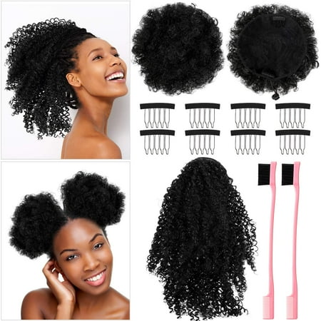 13 Pieces Puff Drawstring Ponytail Includes 2 Afro Puffs, 1 Short Curly ...