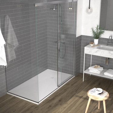 48 x 32 Resin Shower Base with Lip - White Slate - Walmart.com