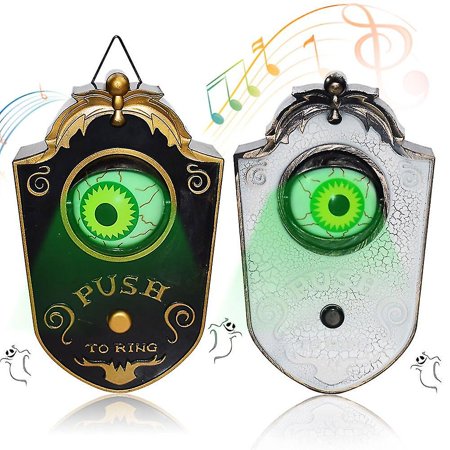 Halloween Doorbell Rotating Eyes Gift Decor With Spooky Sounds Talking ...