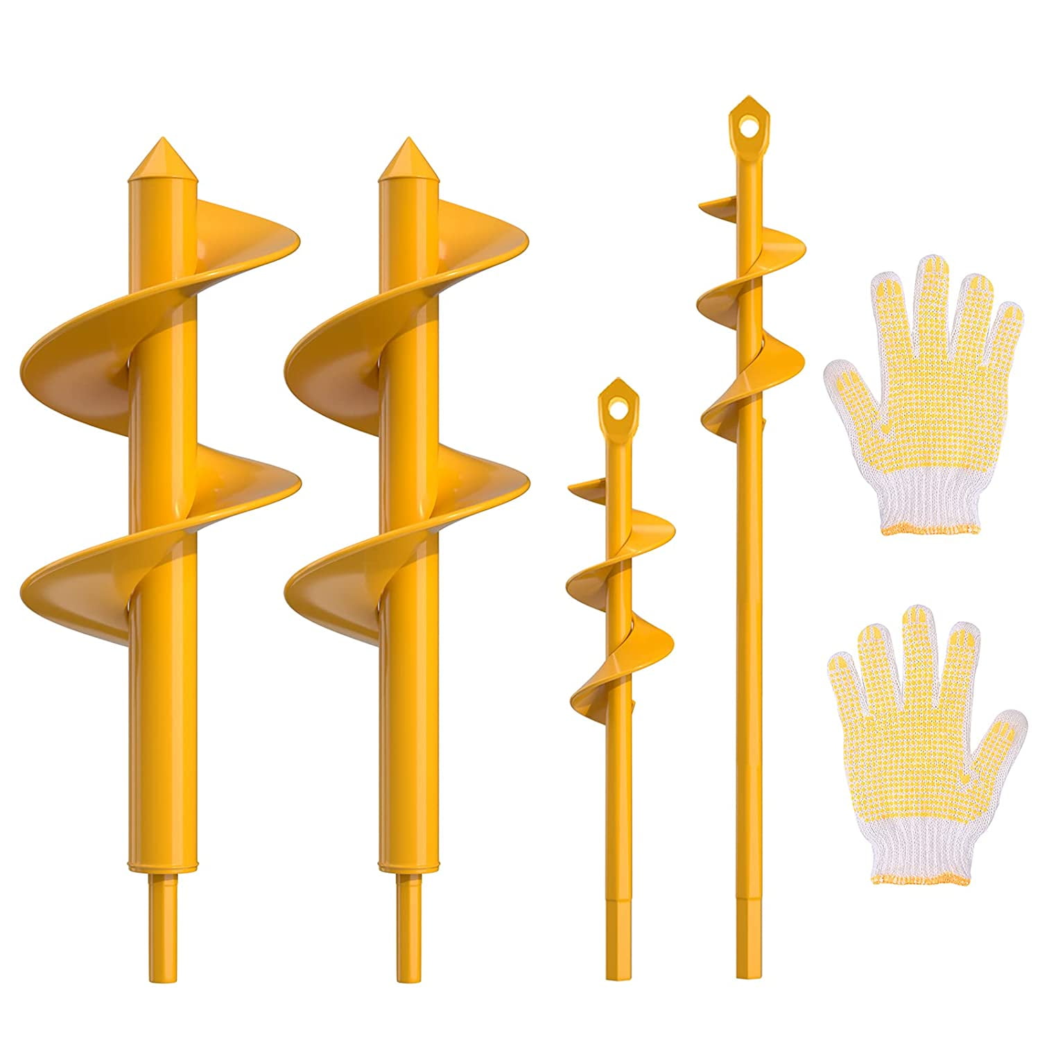 EVEAGE Earth Auger Drill Bit for Planting, Plant Auger 4 Pcs Set for 3/ ...