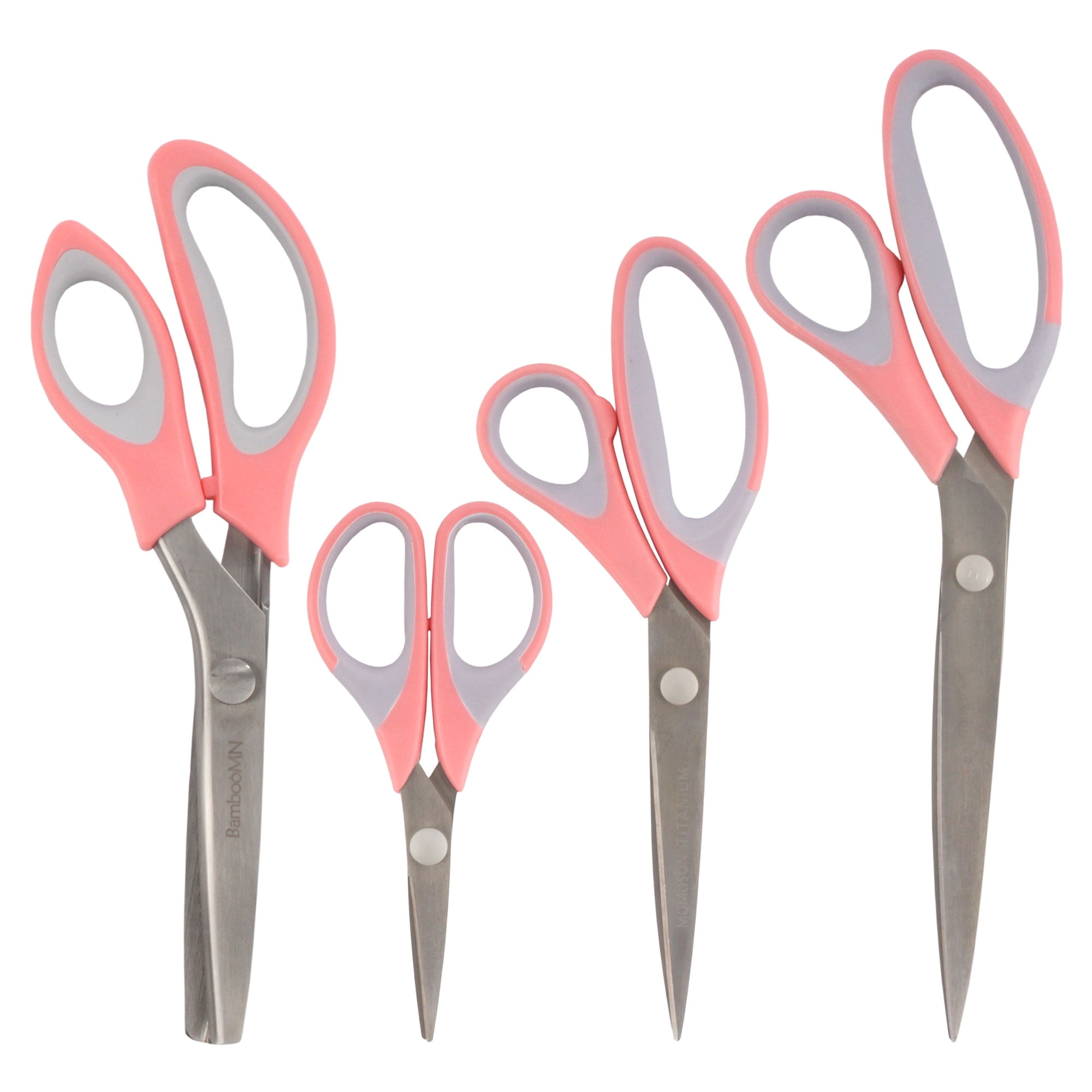 BambooMN Titanium Softgrip Scissors Set - Pinking, Sewing, Arts, Crafts ...