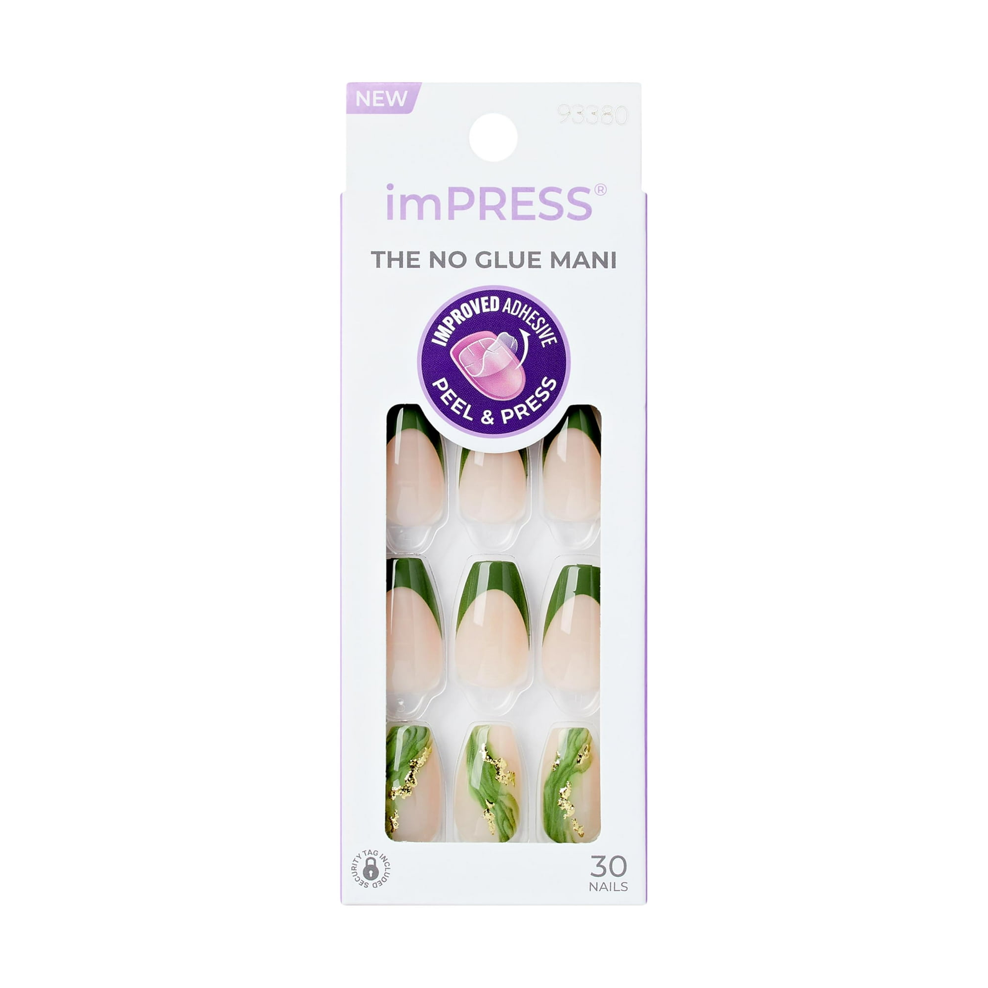 Click here for Kiss Impress Nails - Ballerina  Green  Coffin  Med... prices