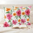 Outdoor Waterproof Pillow Covers Watercolor Pink Orange Blossom Flower ...