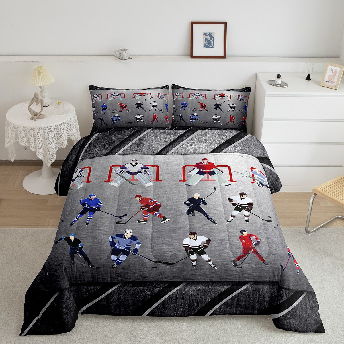 Click here for Erosebridal Ice Hockey Theme Bedding Twin Comforte... prices