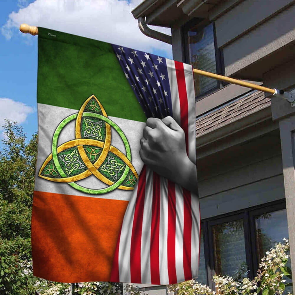 Celtic Trinity Irish American Flag THB3643Fv1 - House Flag (29.5" x 39. ...