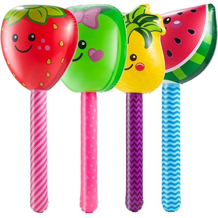 Inflatable Fruit Wands - Set of 4-32 Inch Tall Colorful Blow-Up Fruit ...