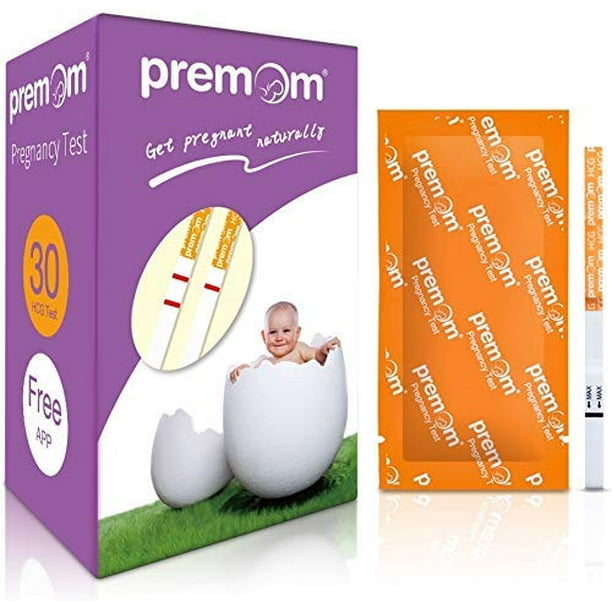 Premom 30 Pack Hcg Pregnancy Test Strips 30 Individually Wrapped