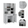 FM FURNITURE Venice 90 Pantry Cabinet with Six Doors White Engineered ...