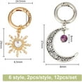 1Set 12Pcs 6 Styles Sun & Moon Alloy Shoe Charms Tiger Eye & Blue Spot ...