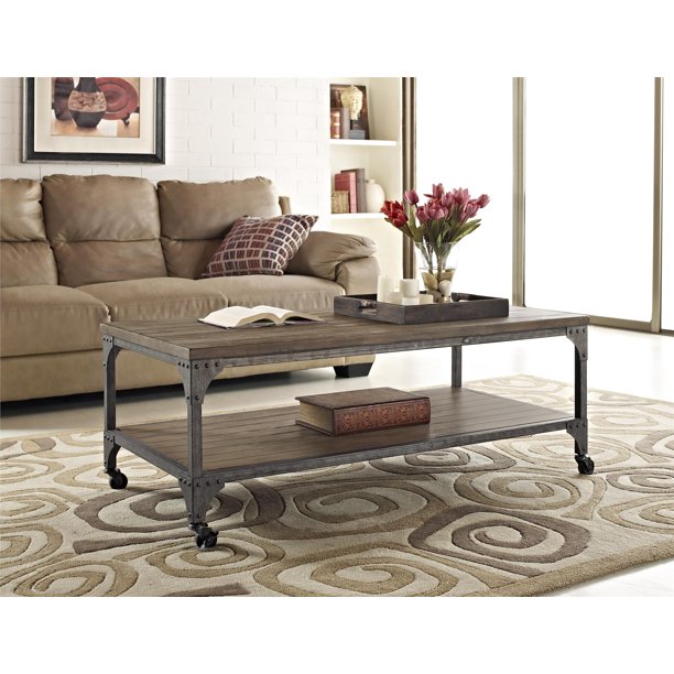 Ameriwood Home Furniture Cecil Coffee Table, Rustic Finish - Walmart.com