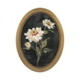 DesignOvation White Zinnia 12" x 16" Oval Framed Canvas Wall Art Print ...