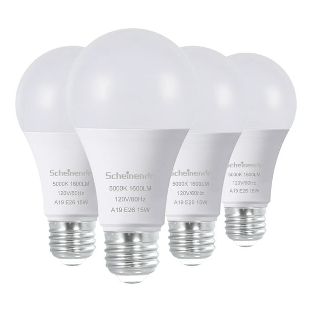 100W Equivalent LED Light Bulbs, 15W 1600 Lumens Daylight White 5000K ...