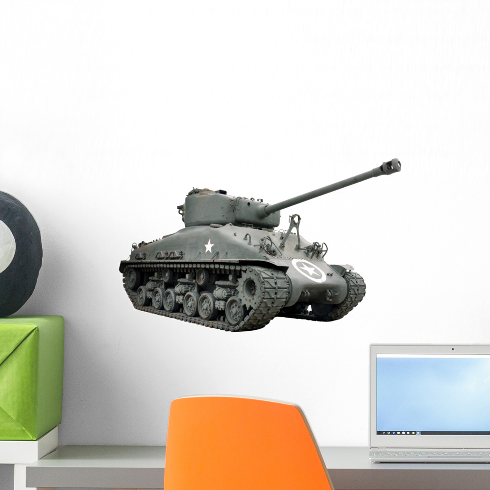 Sherman Tank Wall Decal by Wallmonkeys Peel and Stick Graphic (18 in W ...