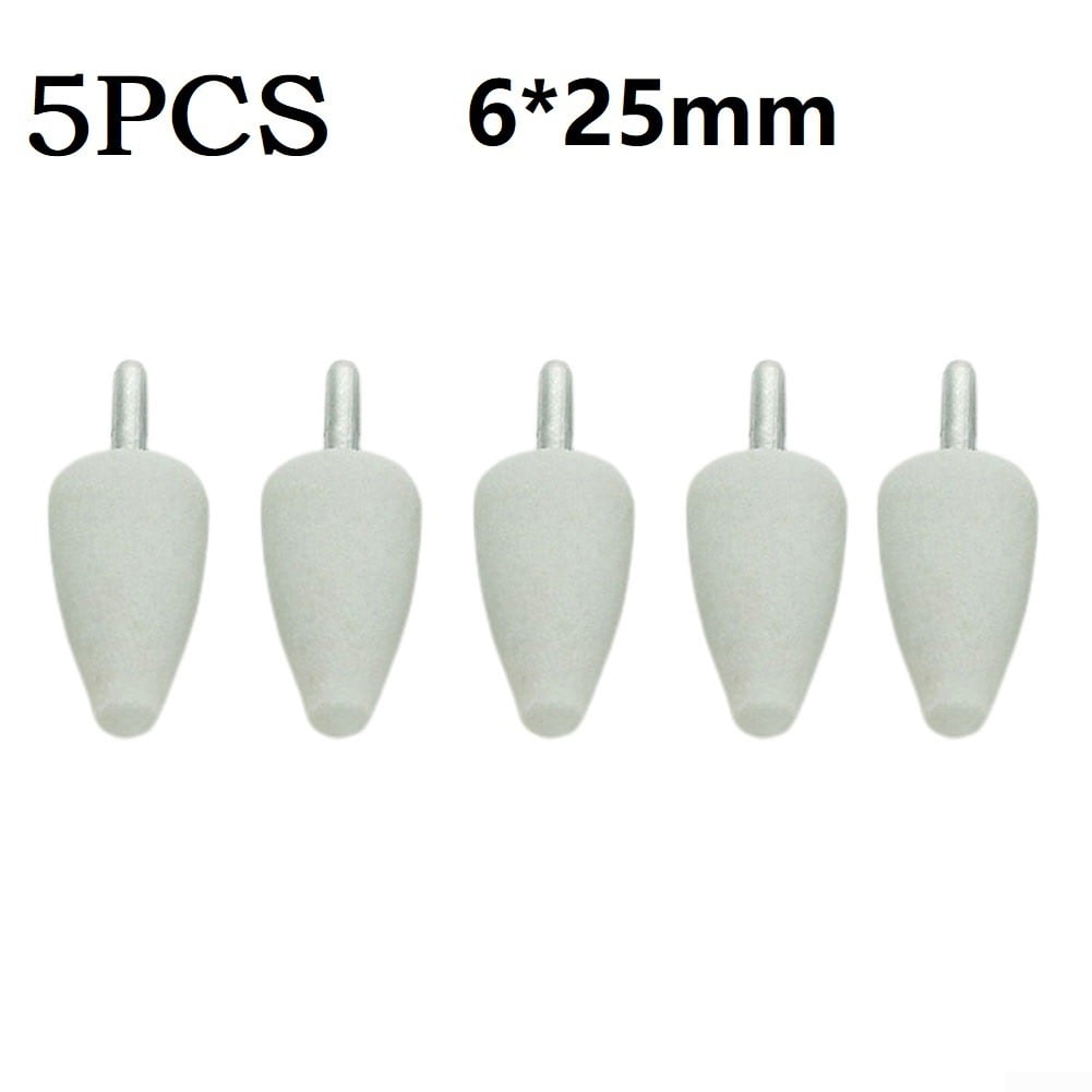 5pc 6mm Shank Abrasive Mounted Stone Cylindrical/Conical Rotary Tool ...