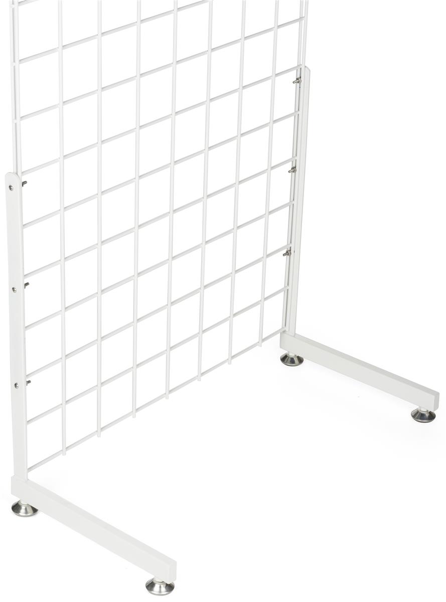 Displays2Go Metal Base for Grid Wall Unit, Set of 2 Bases, White ...
