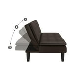 Mainstays Memory Foam Futon with Cupholder and USB, Dark Brown Faux ...
