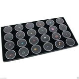 New Glass Top Jewelry Display Case Box Black 24 Gem Gold Nugget with ...