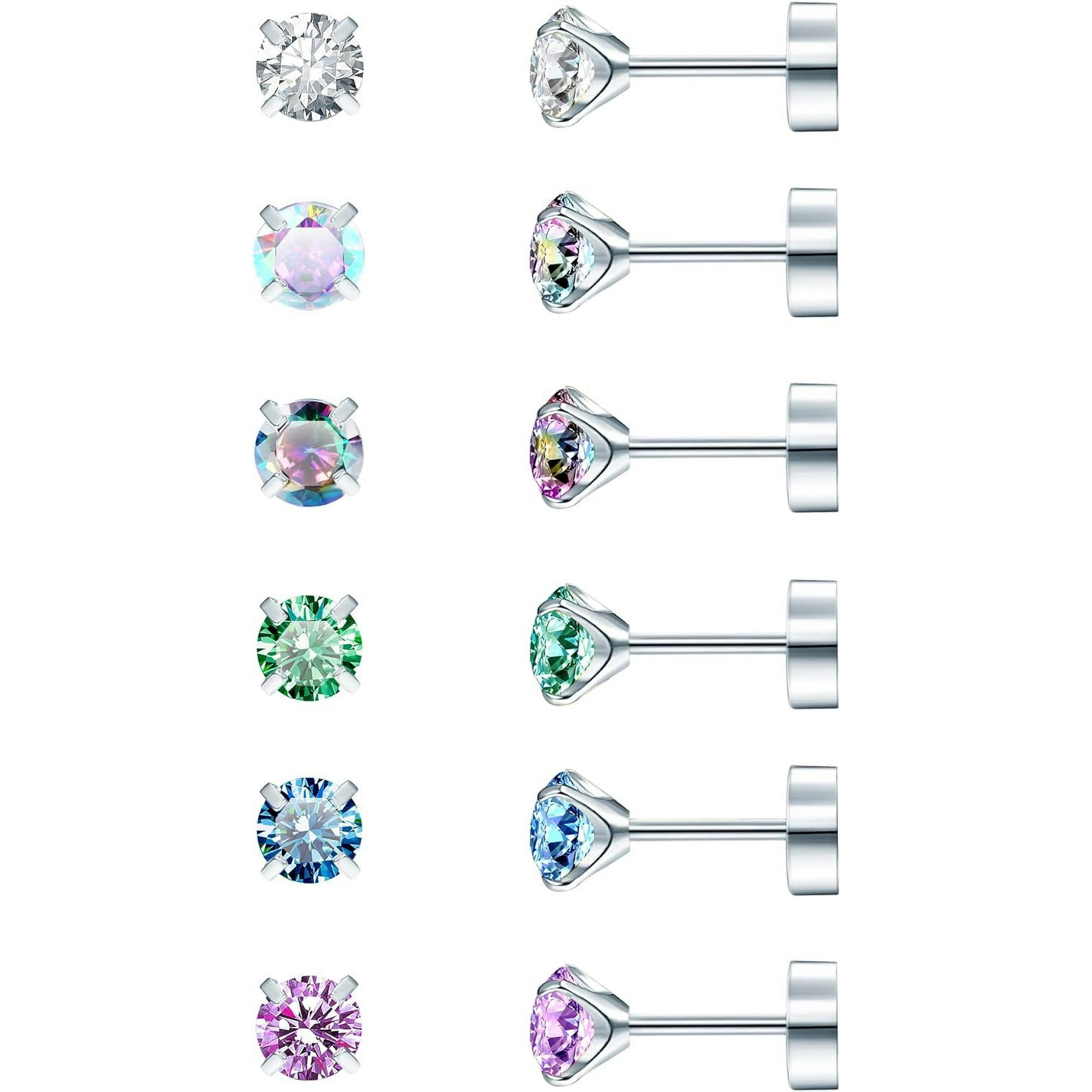 Click here for Ghsdfbb 6pairs Titanium Stud Earrings For Men Wome... prices