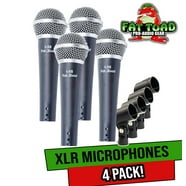 Fat Toad 5 Pack Studio Recording Microphones with Clips, Unidirectional ...